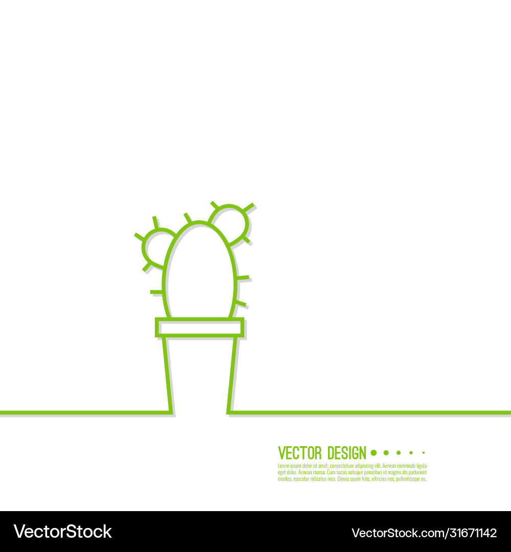 Grüner Kaktus Lizenzfreies Vektorbild - VectorStock