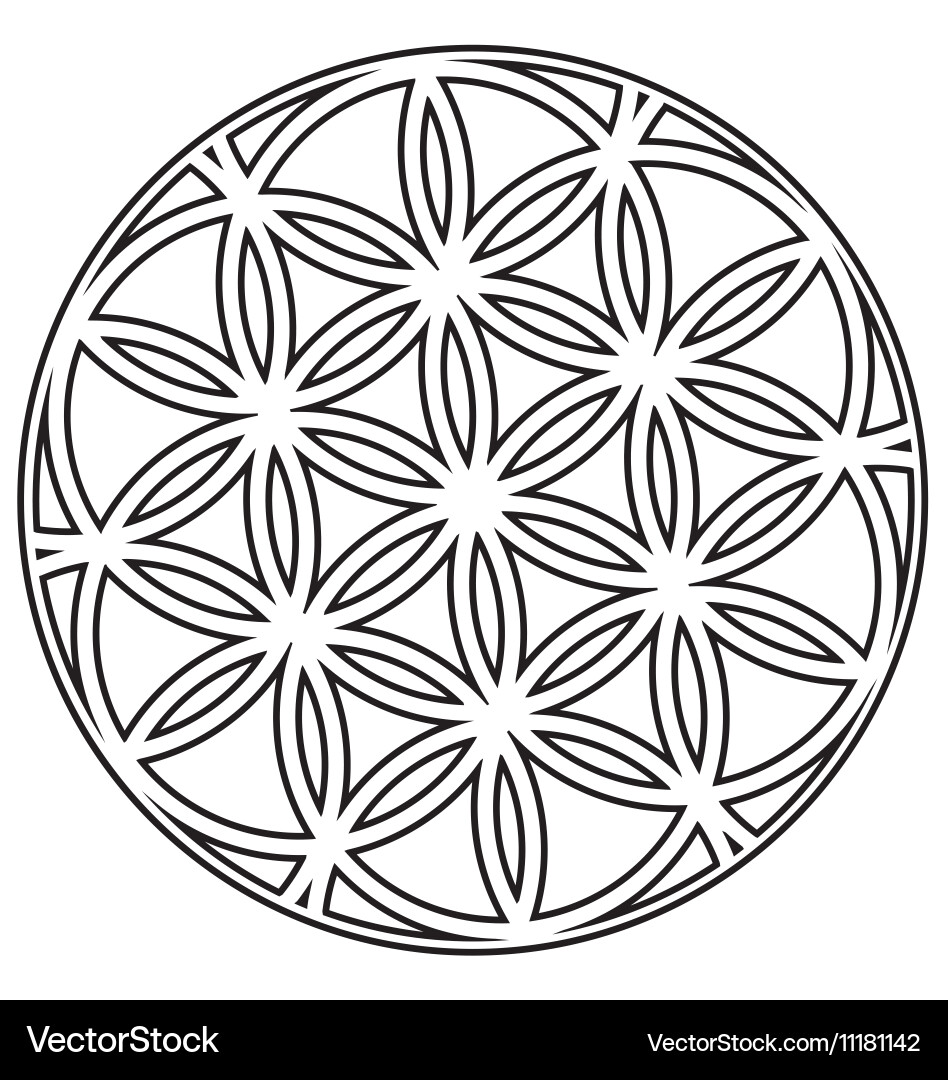 Interlocking circular flower Royalty Free Vector Image