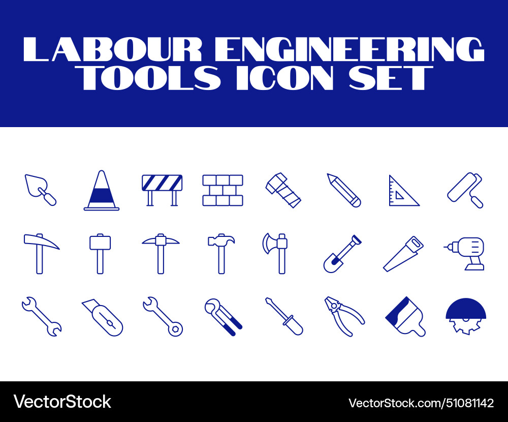 Labour day icon set labor tools Royalty Free Vector Image