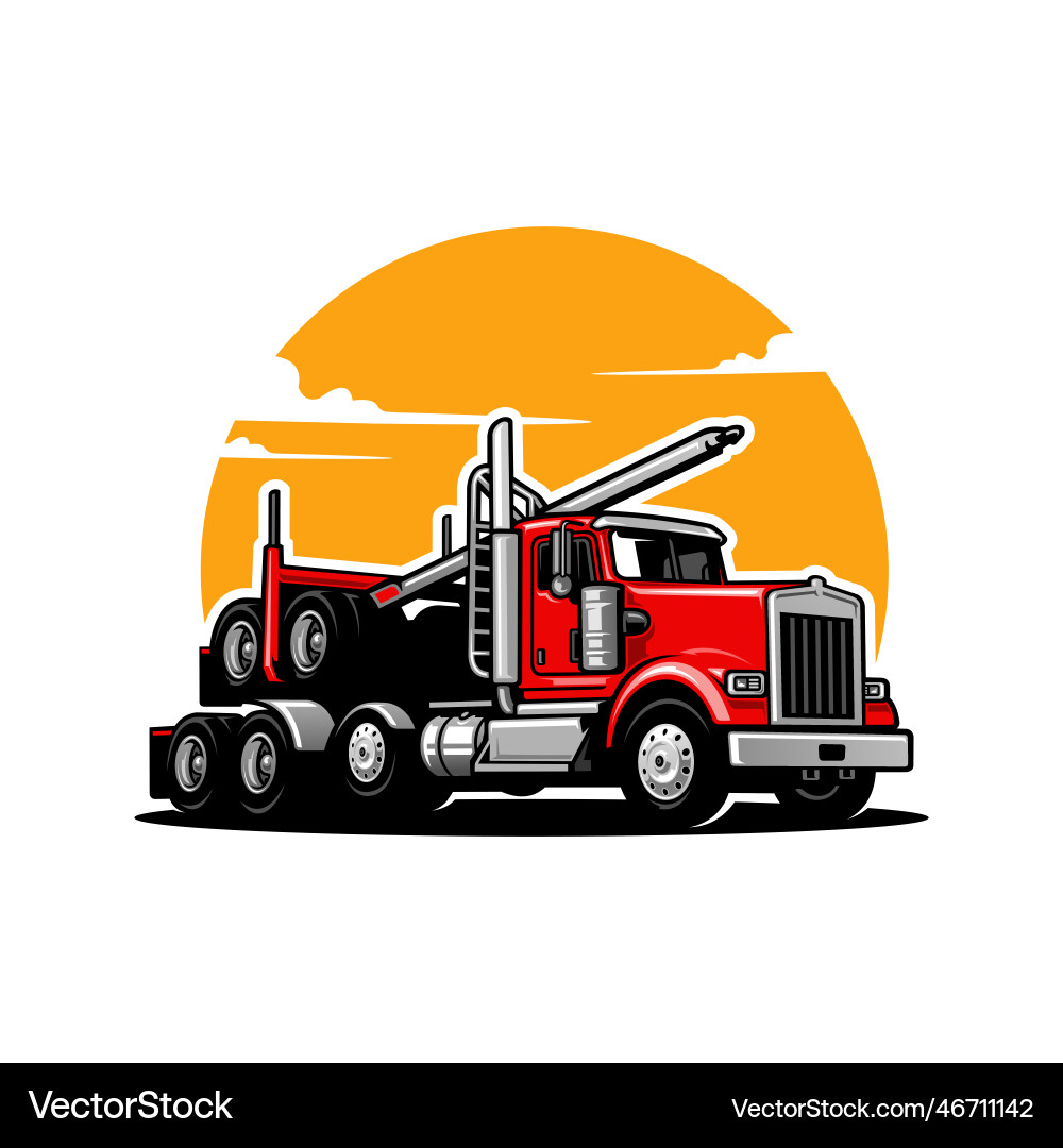 Logging truck Royalty Free Vector Image - VectorStock