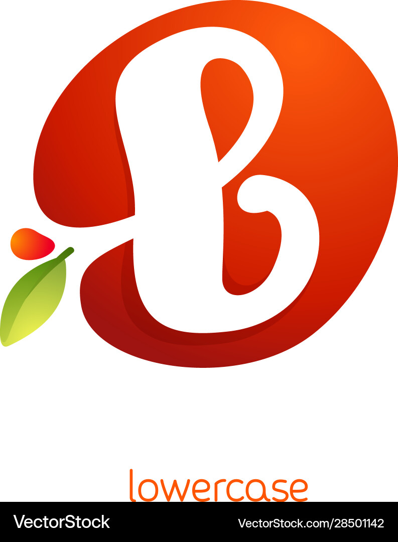 Lowercase letter b logo in fresh juice splash Vector Image