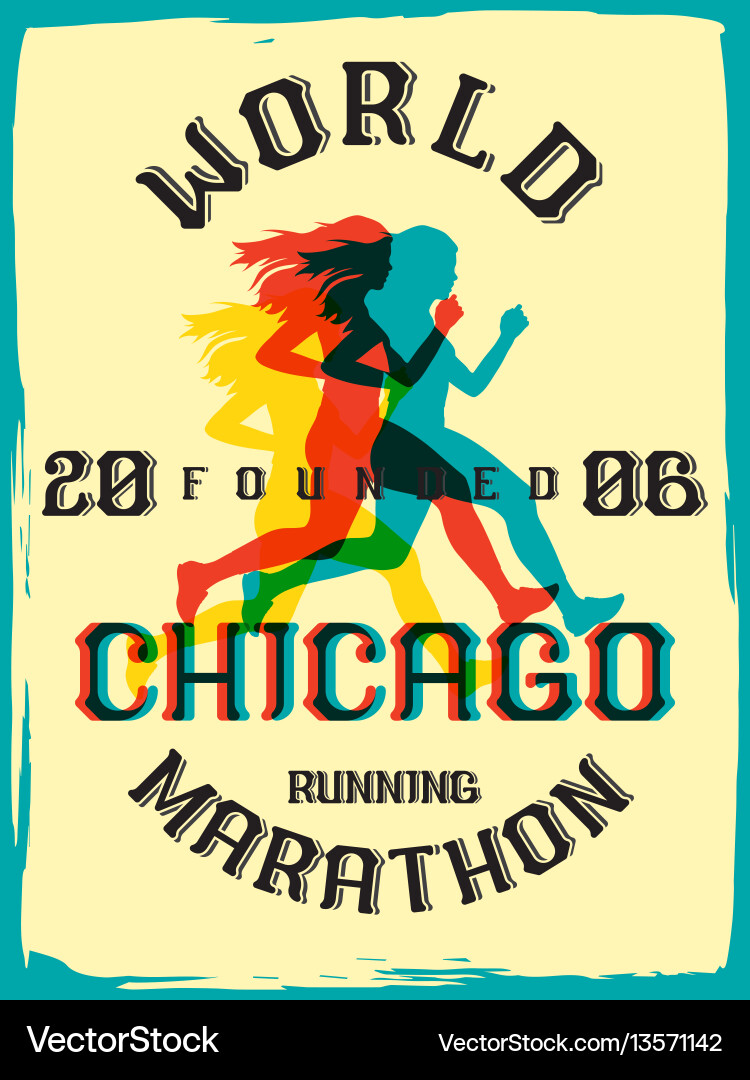 World marathon series retro poster Royalty Free Vector Image