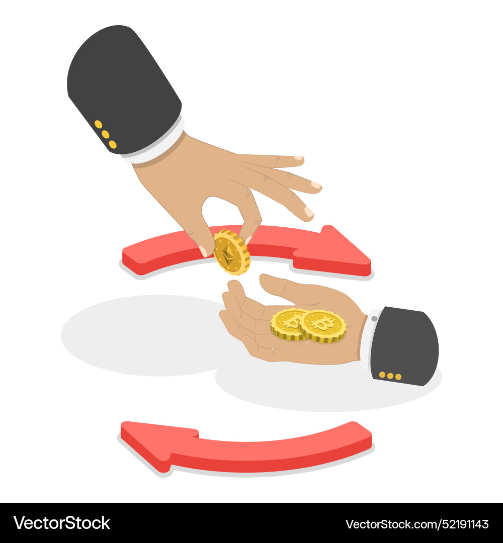 3d isometric flat of defi Royalty Free Vector Image