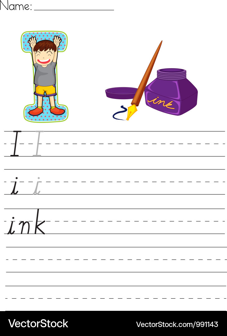 Alphabet worksheet Royalty Free Vector Image - VectorStock