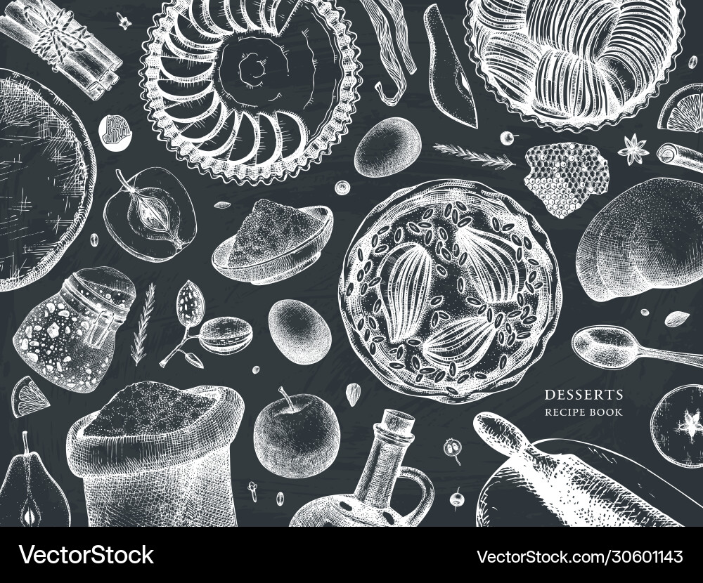 American apple pie cooking process background Vector Image