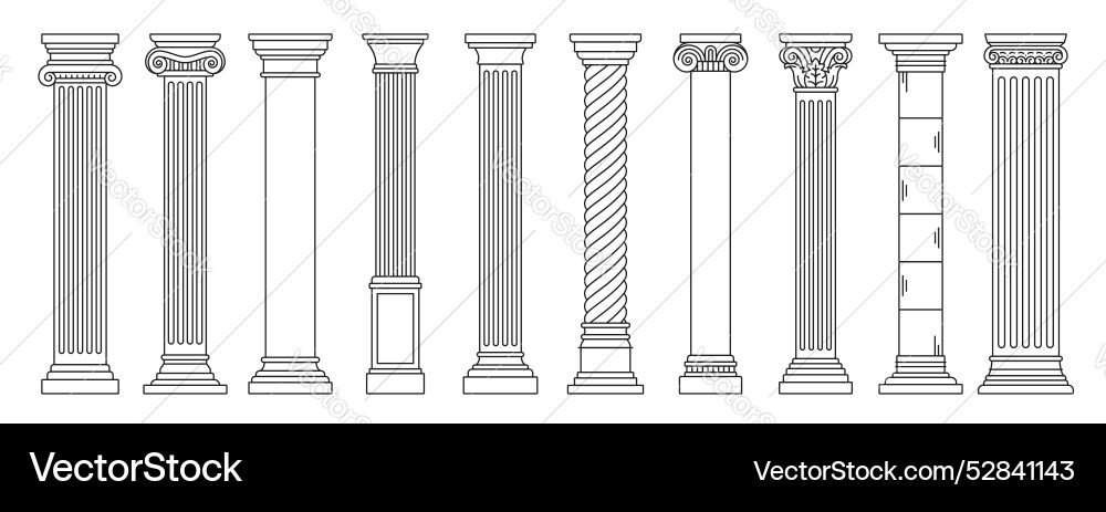 Ancient Greek and Roman Columns Royalty Free Vector Image