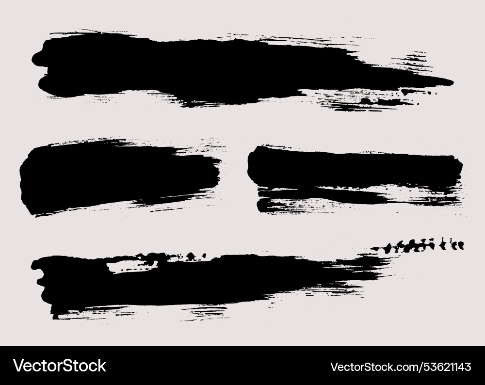 Brush strokes painted rectangles set Royalty Free Vector