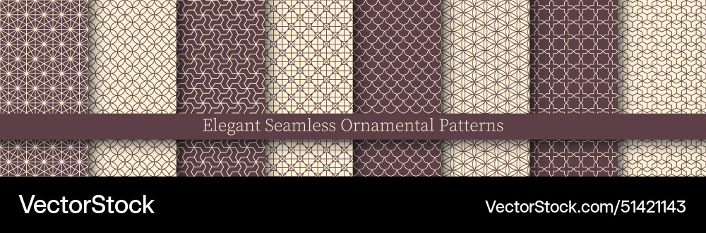 Collection of seamless ornamental patterns Vector Image