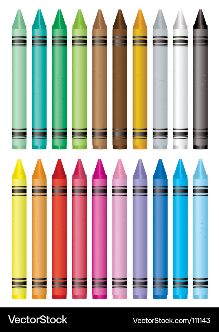 Colorful Crayon Set Royalty Free Vector Image - VectorStock