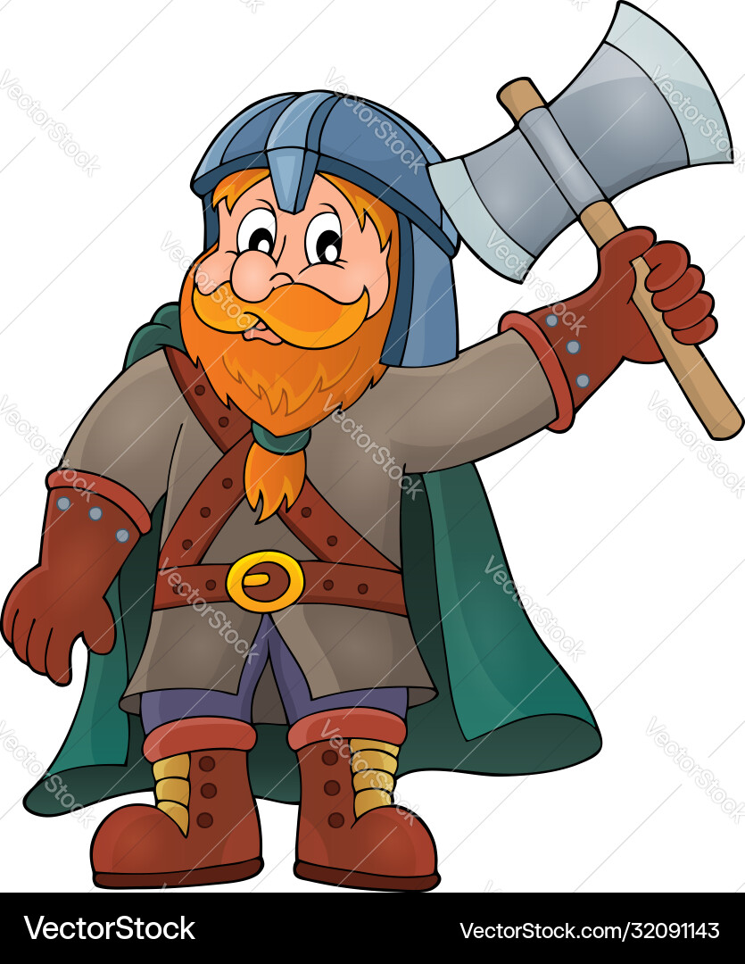 Dwarf warrior theme image 1 Royalty Free Vector Image