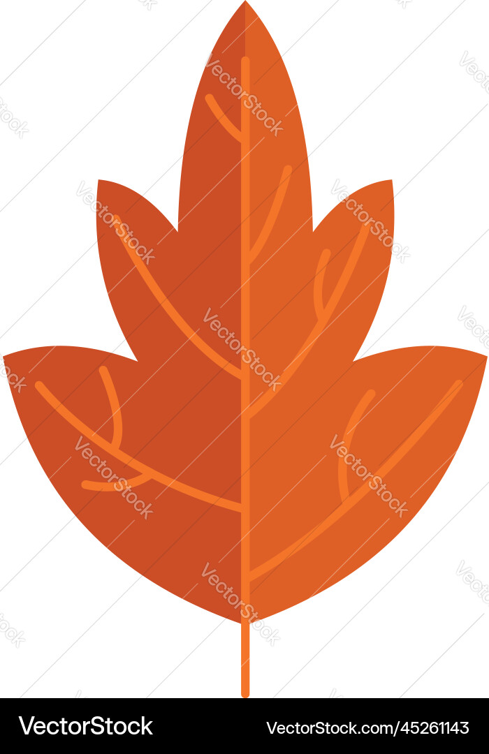 Fall leaf icon flat tree leaves Royalty Free Vector Image