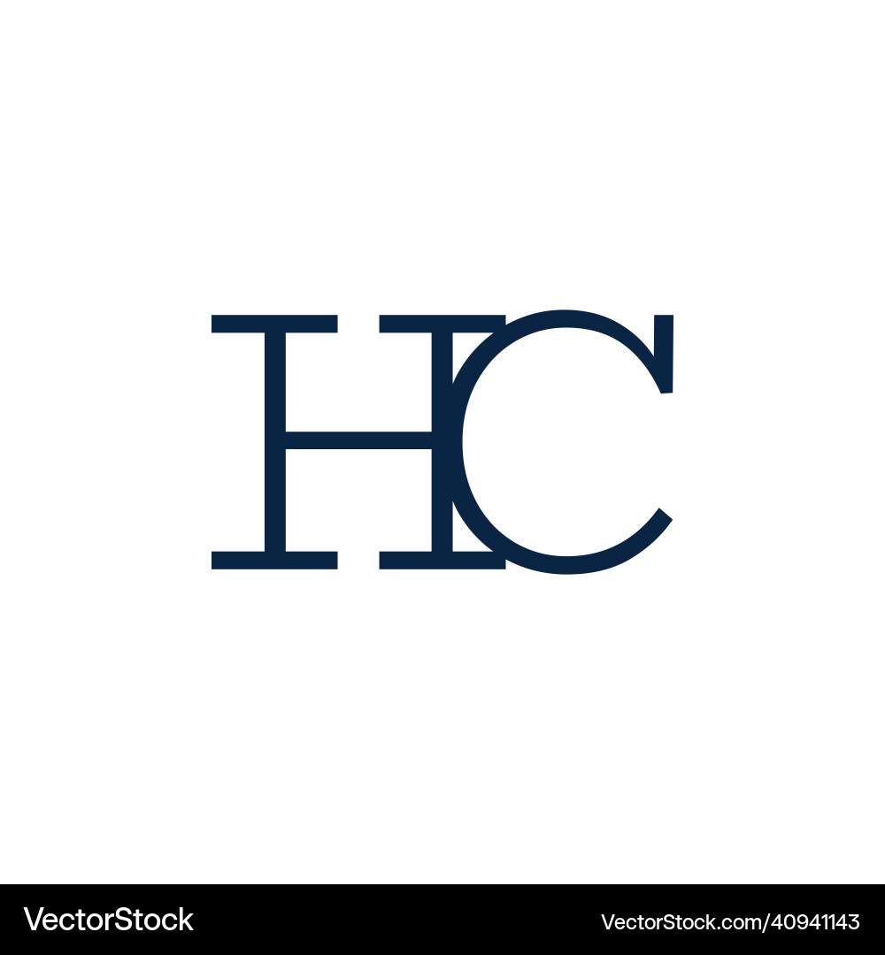 Hc letter logo design on white background Vector Image
