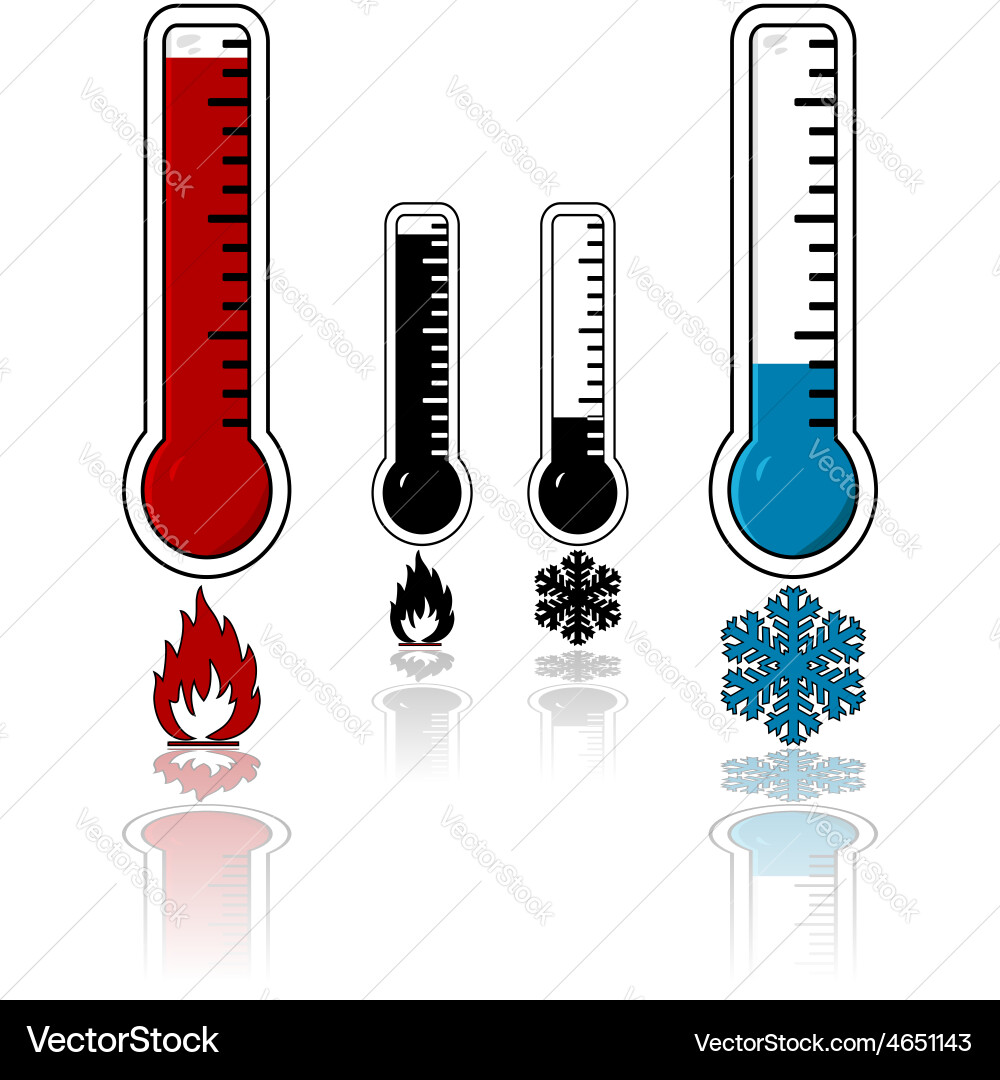 Hot and cold temperatures Royalty Free Vector Image