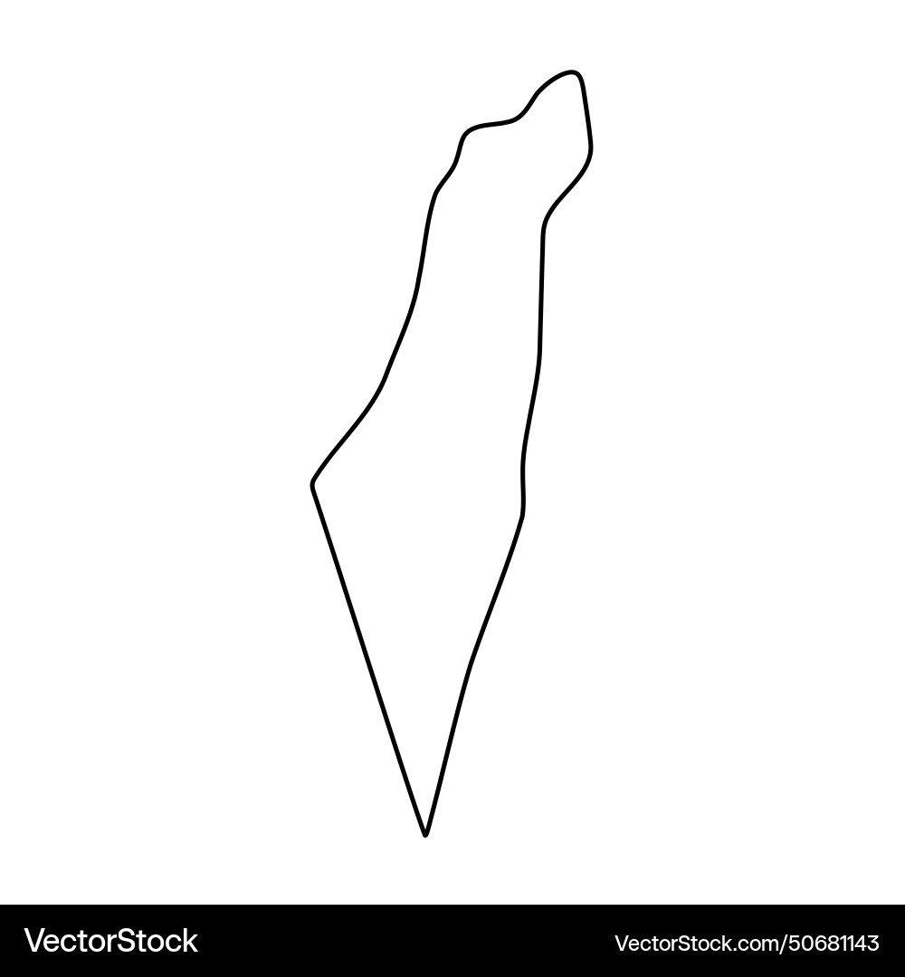 Israel simplified outline map Royalty Free Vector Image