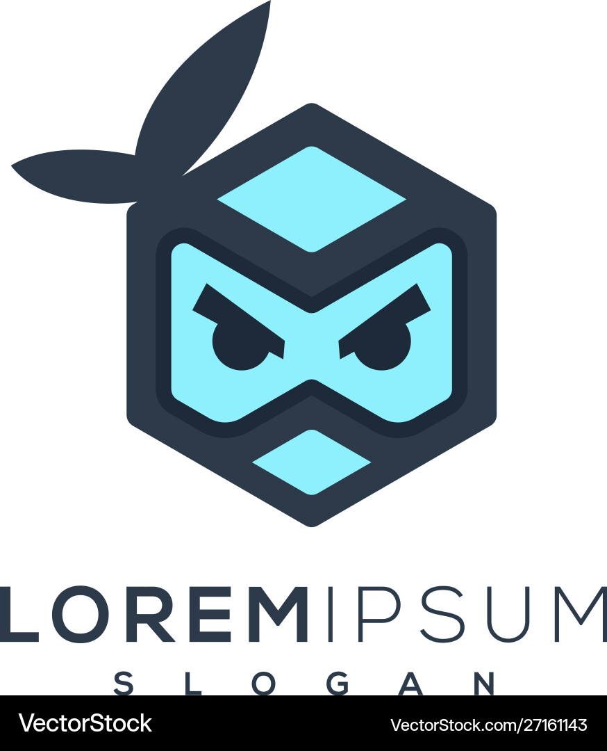 Ninja Logo-Design bereit zu verwenden Lizenzfreier Vektor