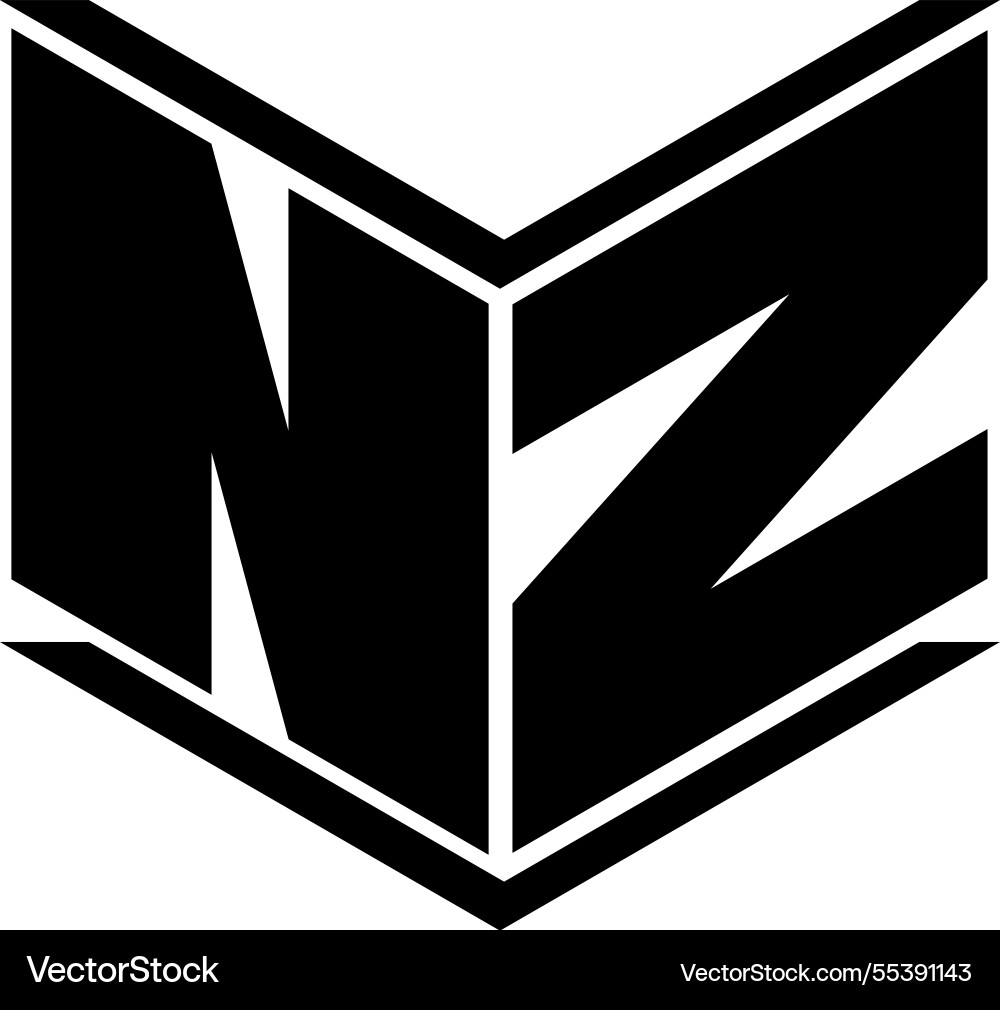 Nz monogram logo with a modern and minimalist Vector Image