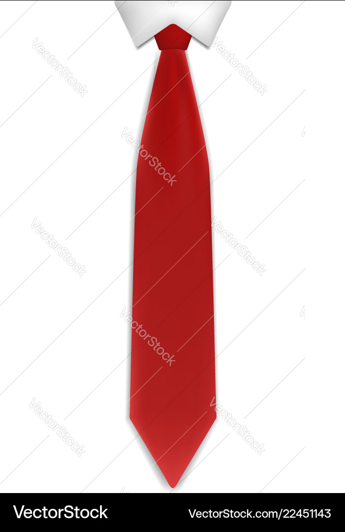 Red tie icon realistic style Royalty Free Vector Image
