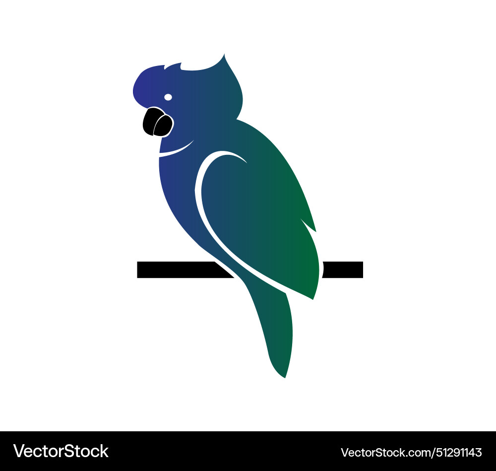 Simple parrot silhouette design Royalty Free Vector Image