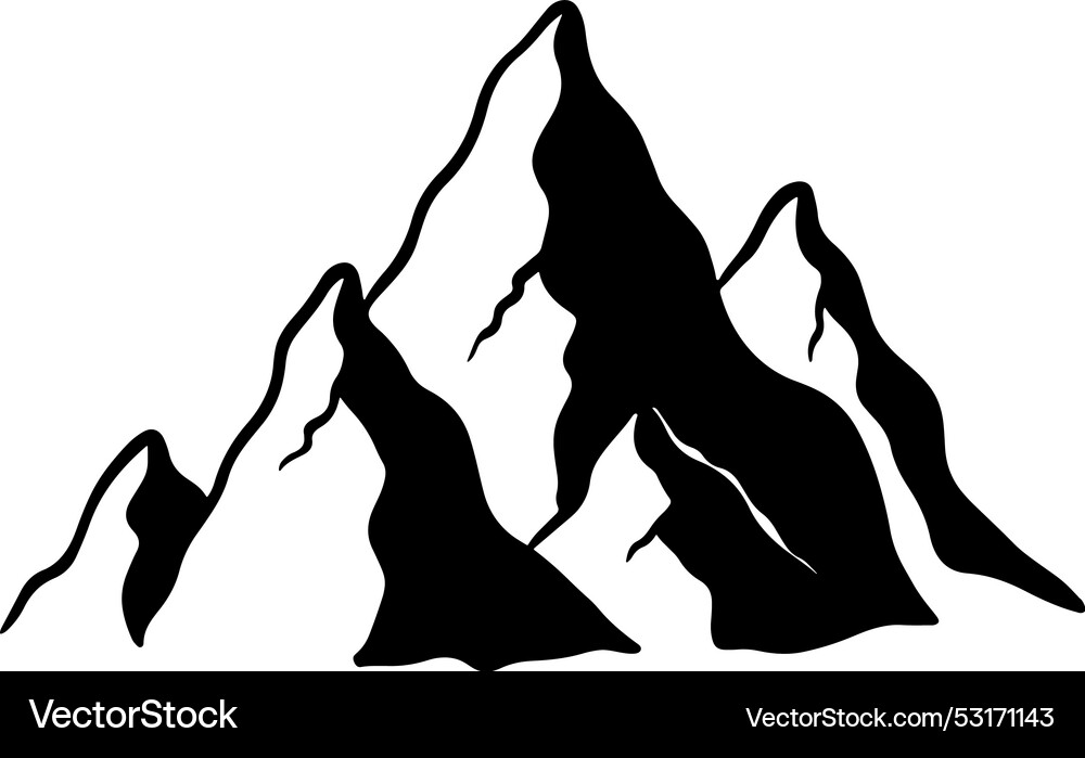 Single mountain silhouette art Royalty Free Vector Image