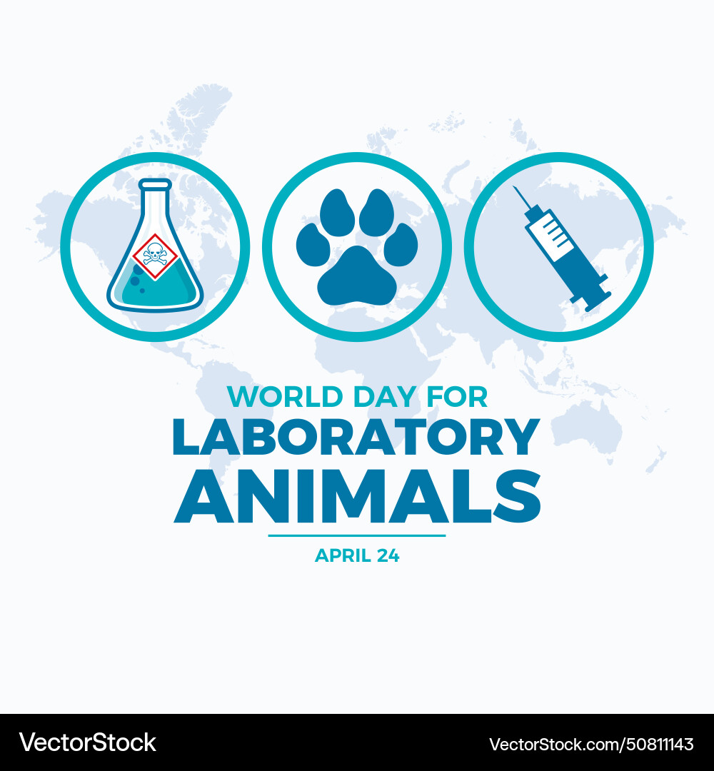 World day for laboratory animals poster Royalty Free Vector