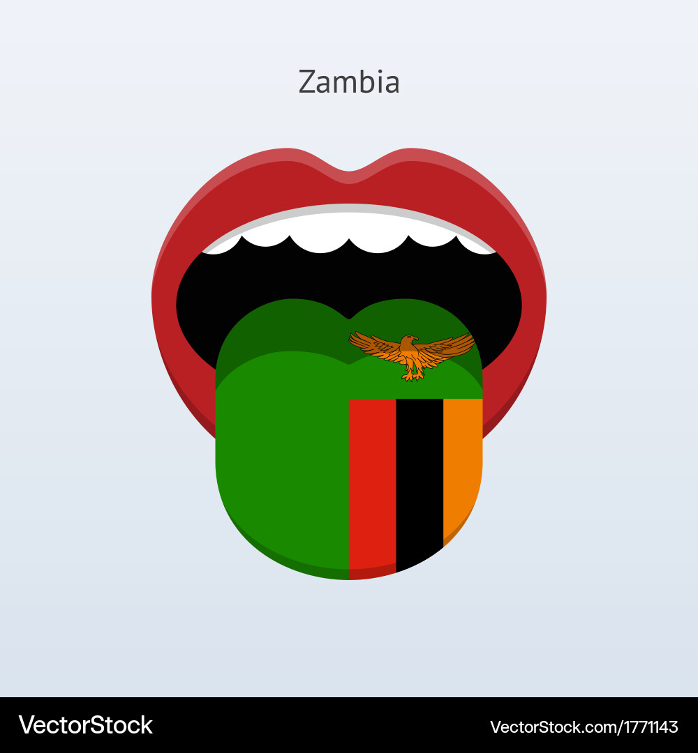 Zambia language abstract human tongue Royalty Free Vector