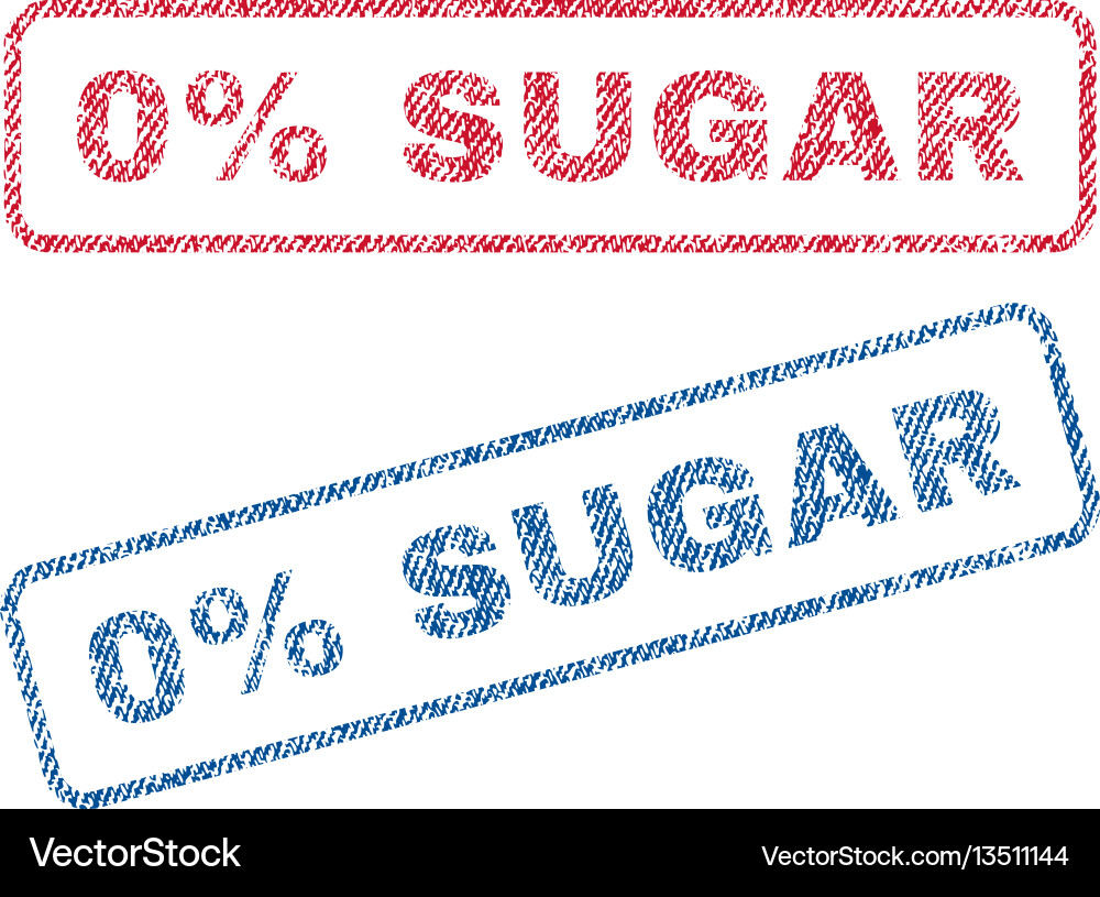 0 percent sugar textile stamps Royalty Free Vector Image
