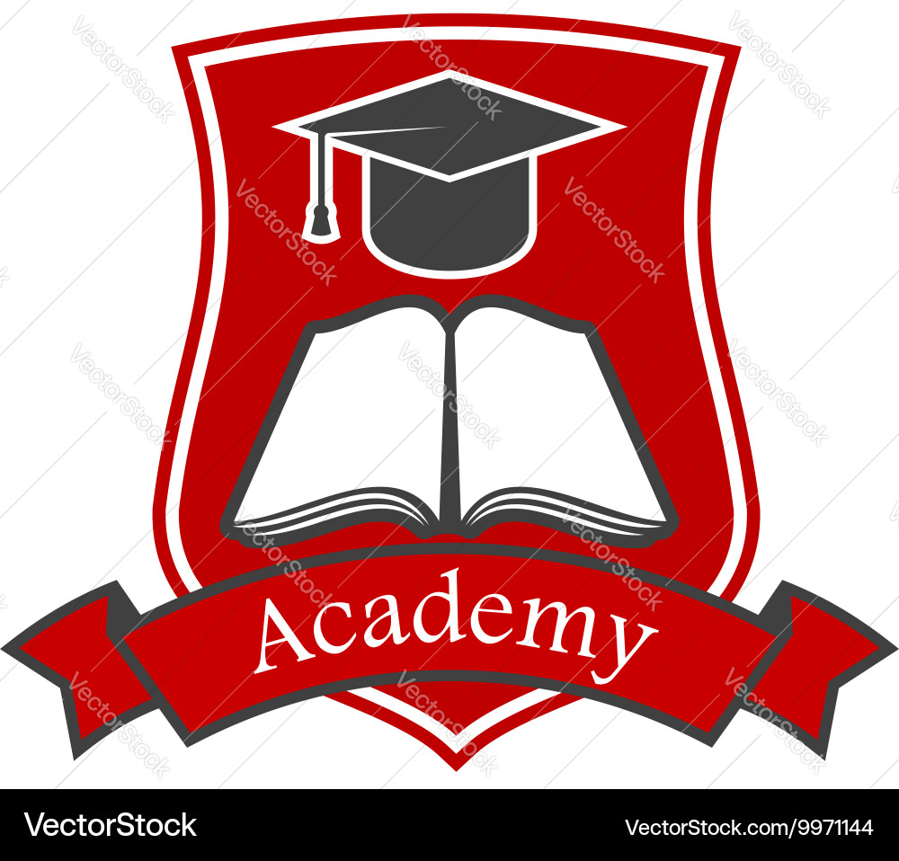 Academy shield emblem icon for university Vector Image
