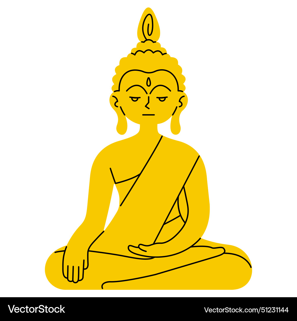Buddha statue Royalty Free Vector Image - VectorStock