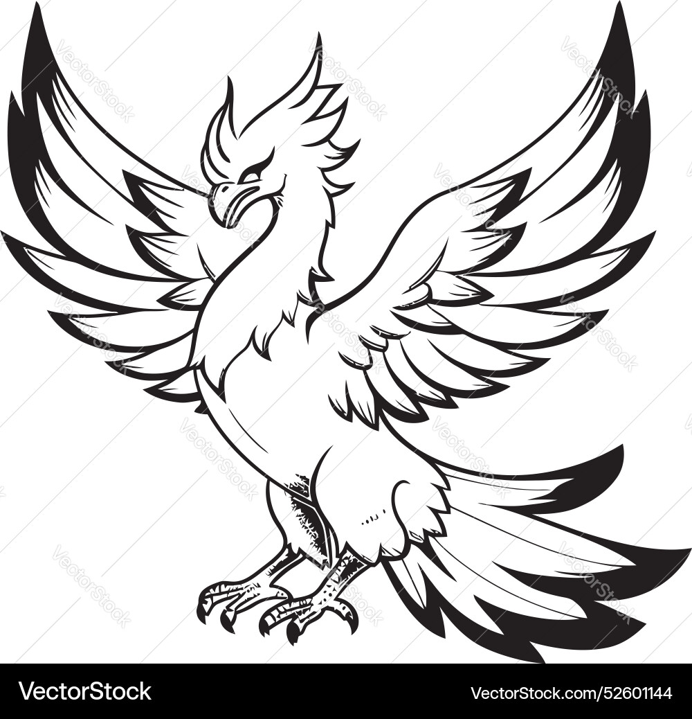 Celestial firebird logo design of mythical Vector Image