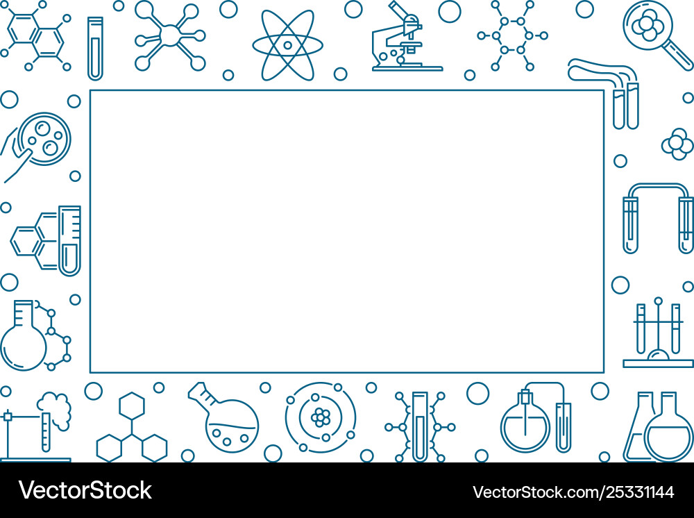 Chemistry horizontal frame with chemical Vector Image