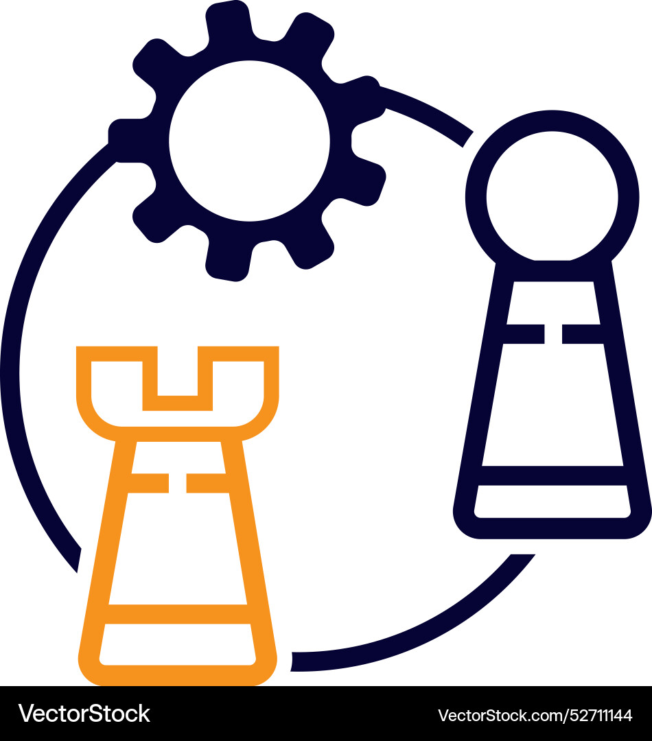 Chess strategy tactic icon Royalty Free Vector Image