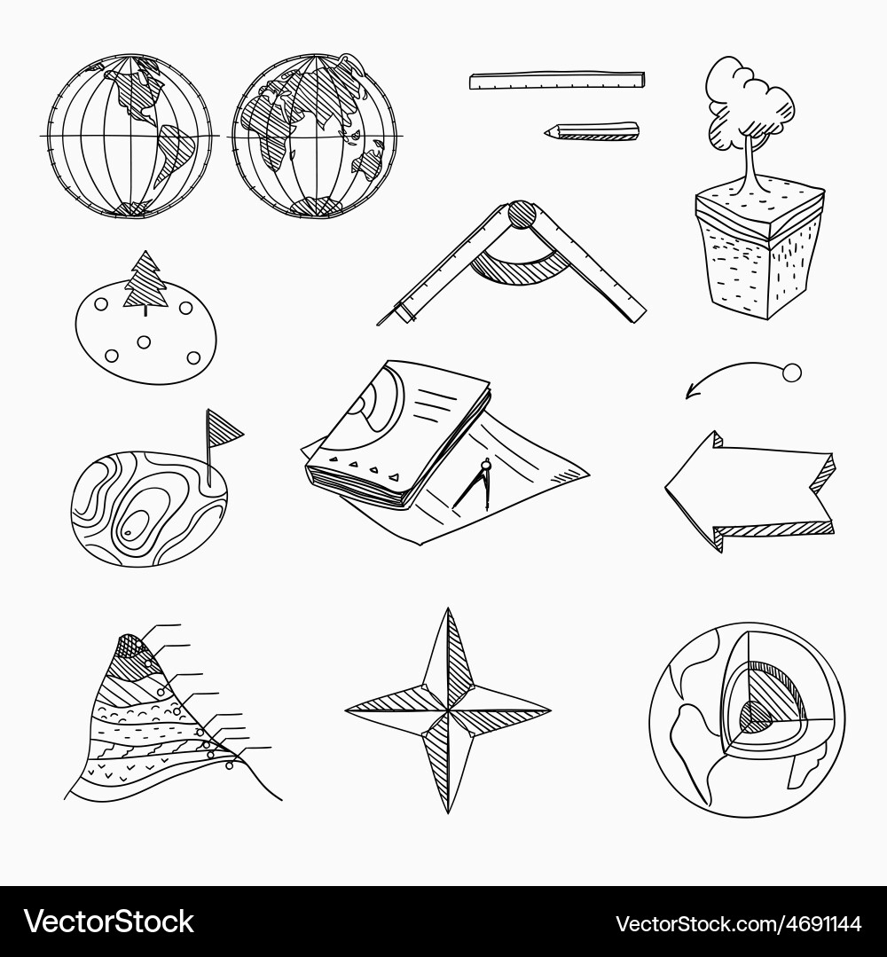 Geography lesson school objects and educational Vector Image