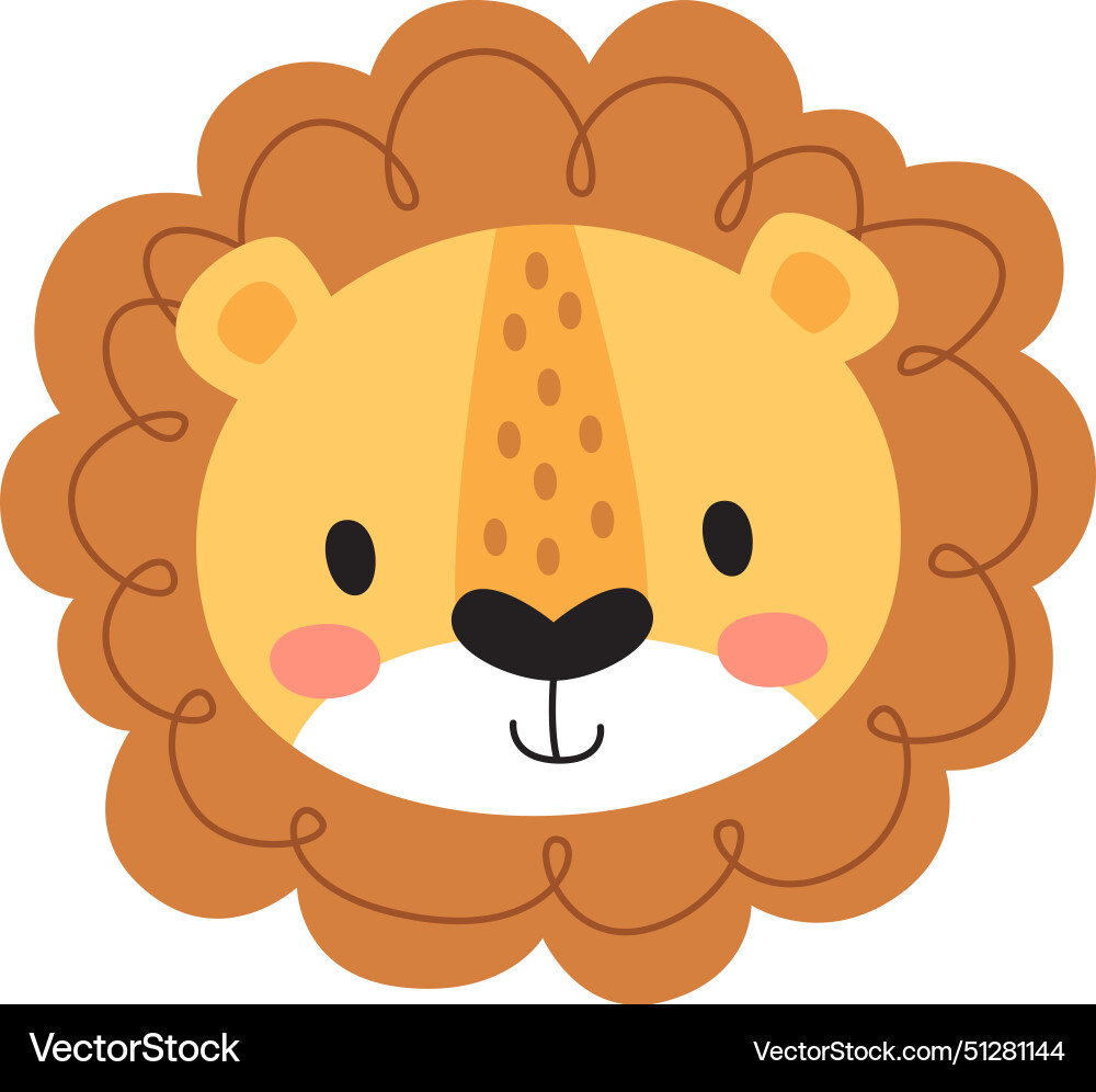 Lion animal face Royalty Free Vector Image - VectorStock