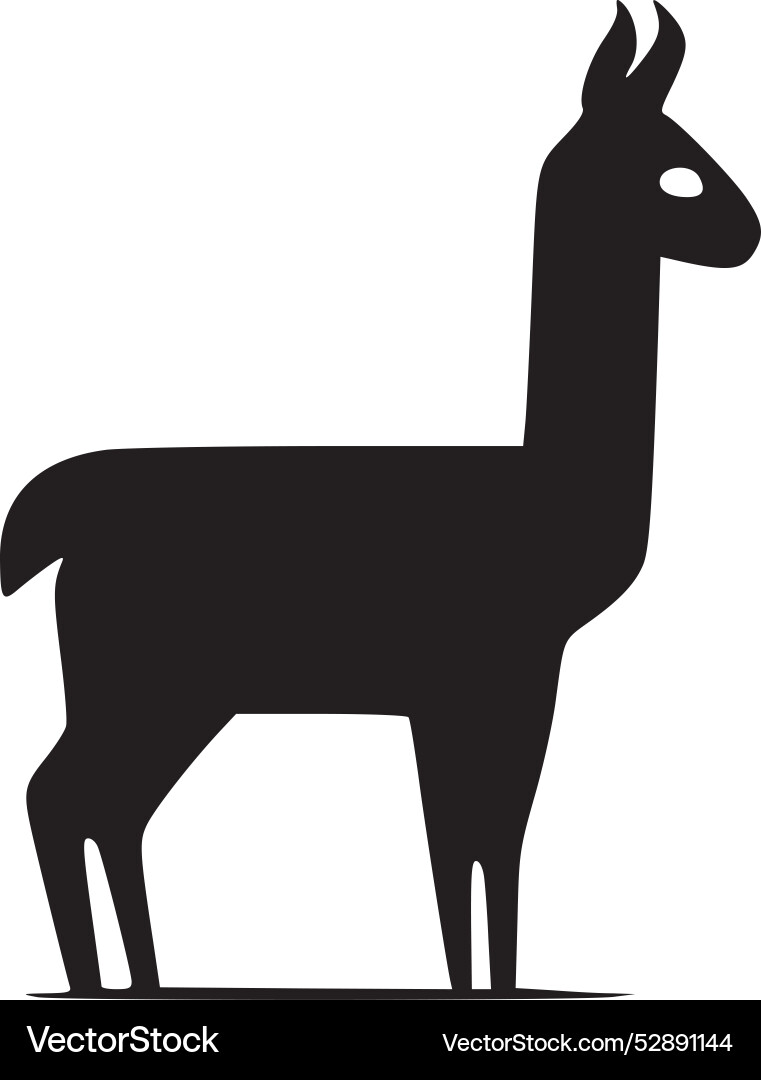 Llama - black and white isolated icon Royalty Free Vector