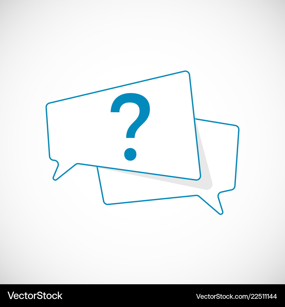 Question mark doodle as blue speech Royalty Free Vector