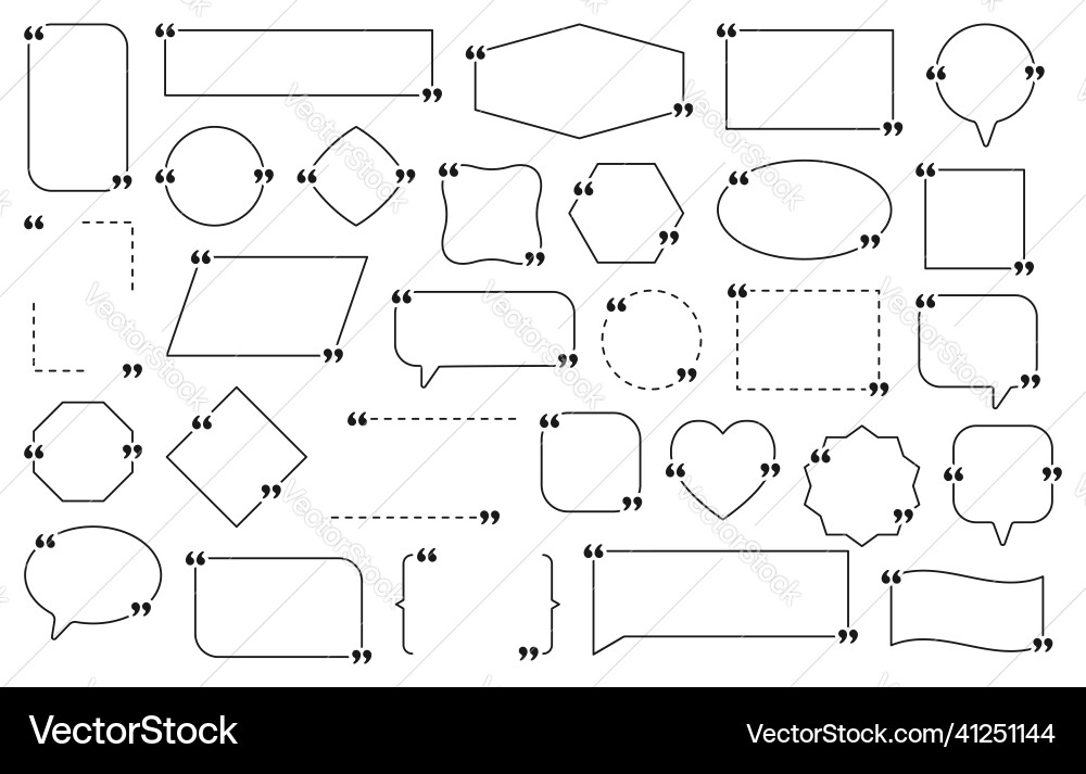 Quote box frame set Royalty Free Vector Image - VectorStock