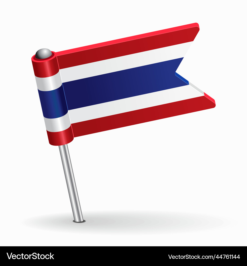 Thai Flagge Kartenplan Pointer Layout Lizenzfreier Vektor