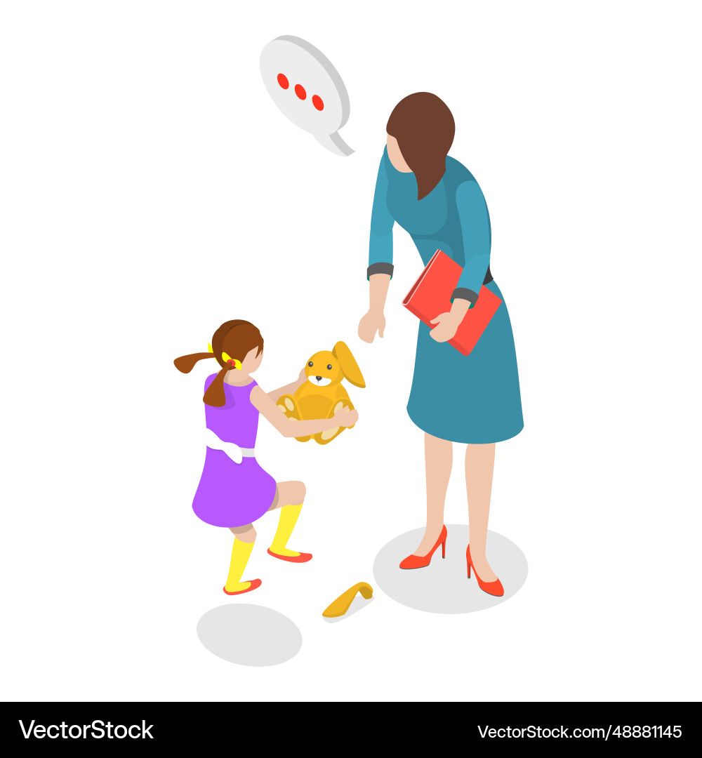 3d isometric flat of adhd Royalty Free Vector Image