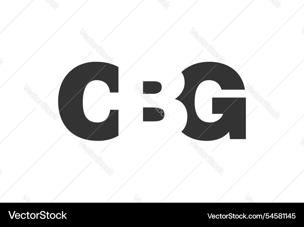 Cbg logo design initial letter c b g bold font Vector Image
