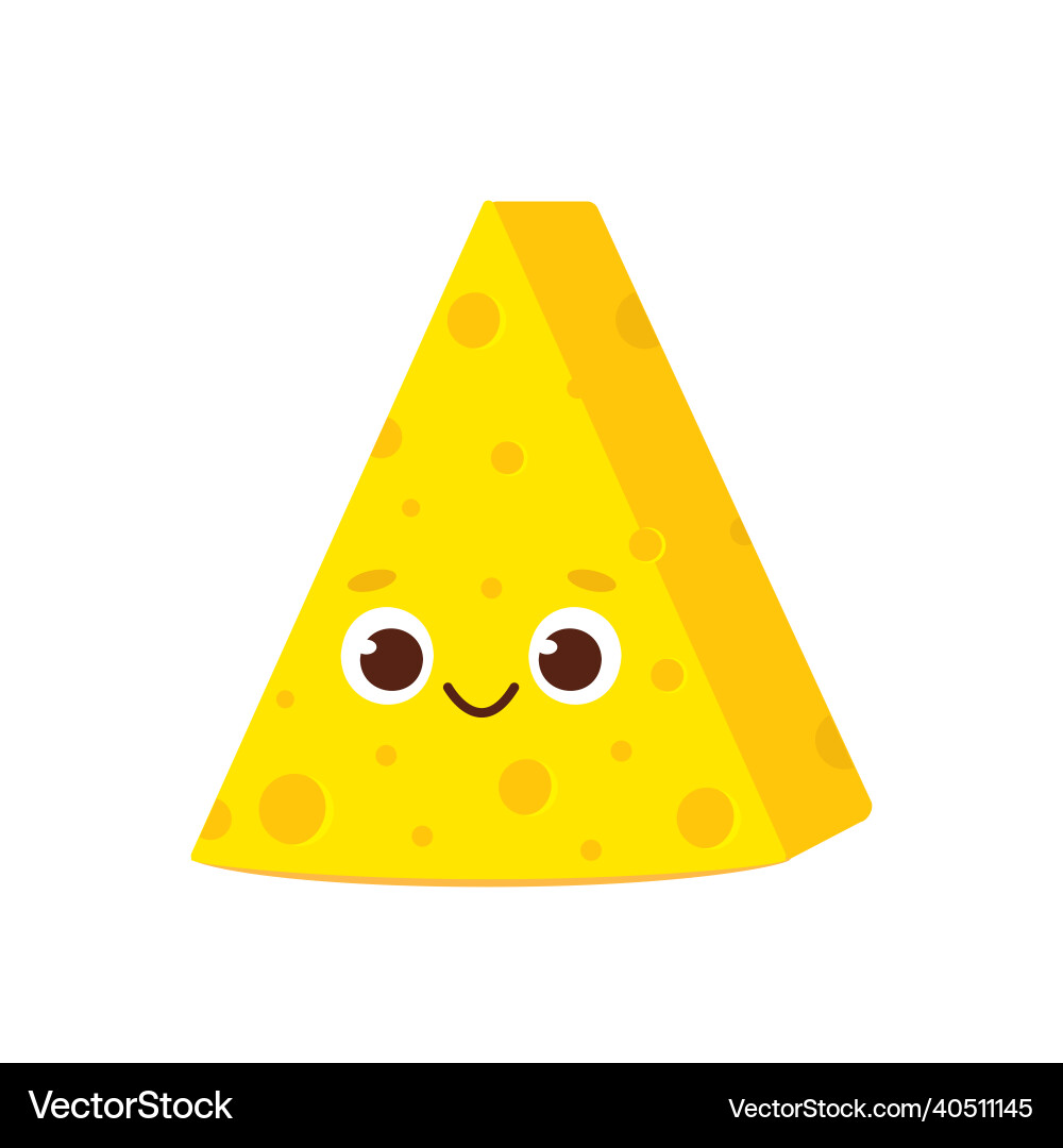 Cute happy cheese character Royalty Free Vector Image