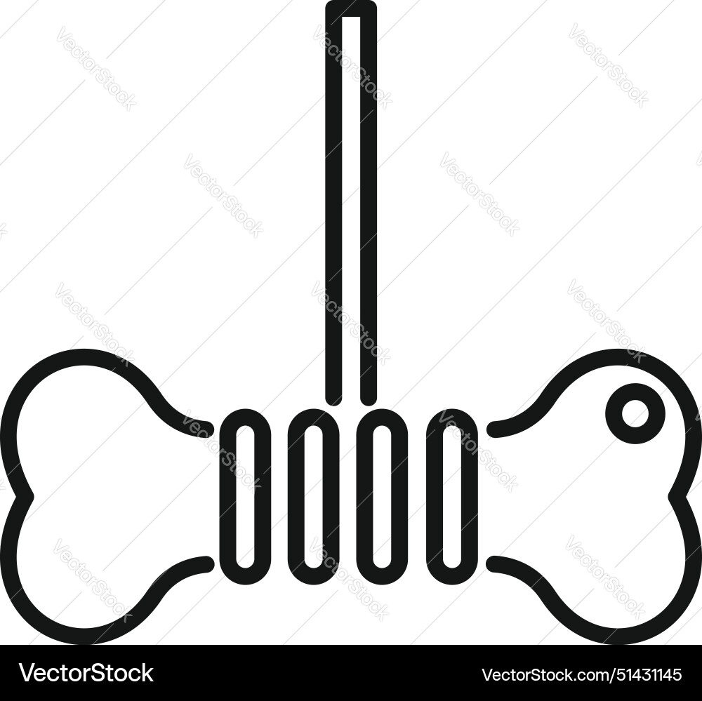 Dog bone tag line art icon Royalty Free Vector Image