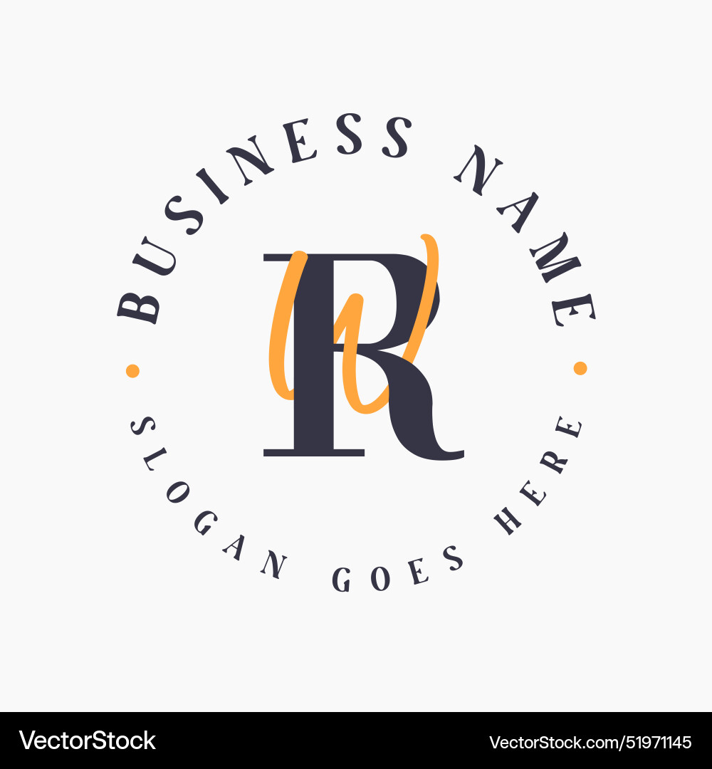 Elegant letter rw initials logo for corporate Vector Image