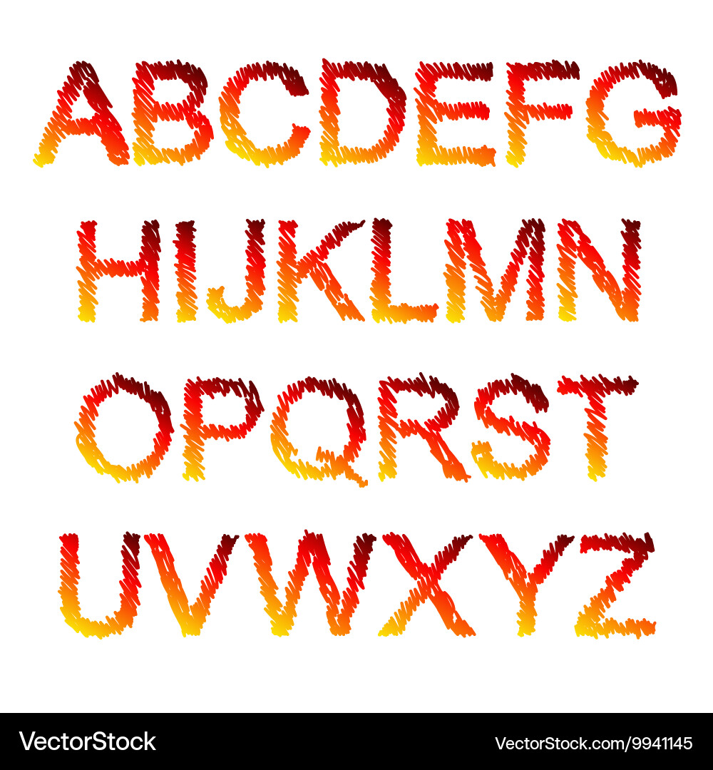 Fiery font Royalty Free Vector Image - VectorStock