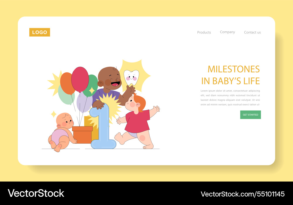 First year of a babys life flat Royalty Free Vector Image