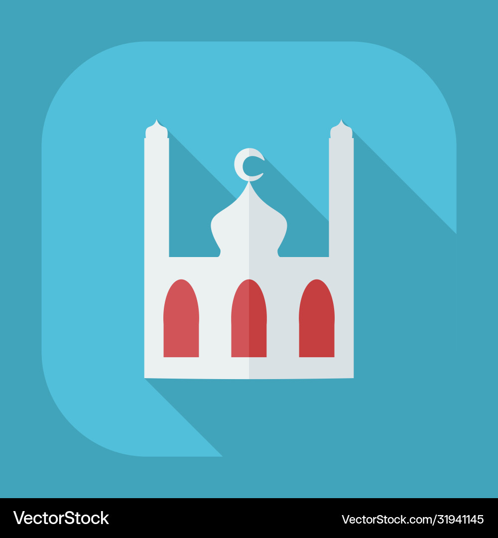 Flat modern design with shadow icons mosque Vector Image