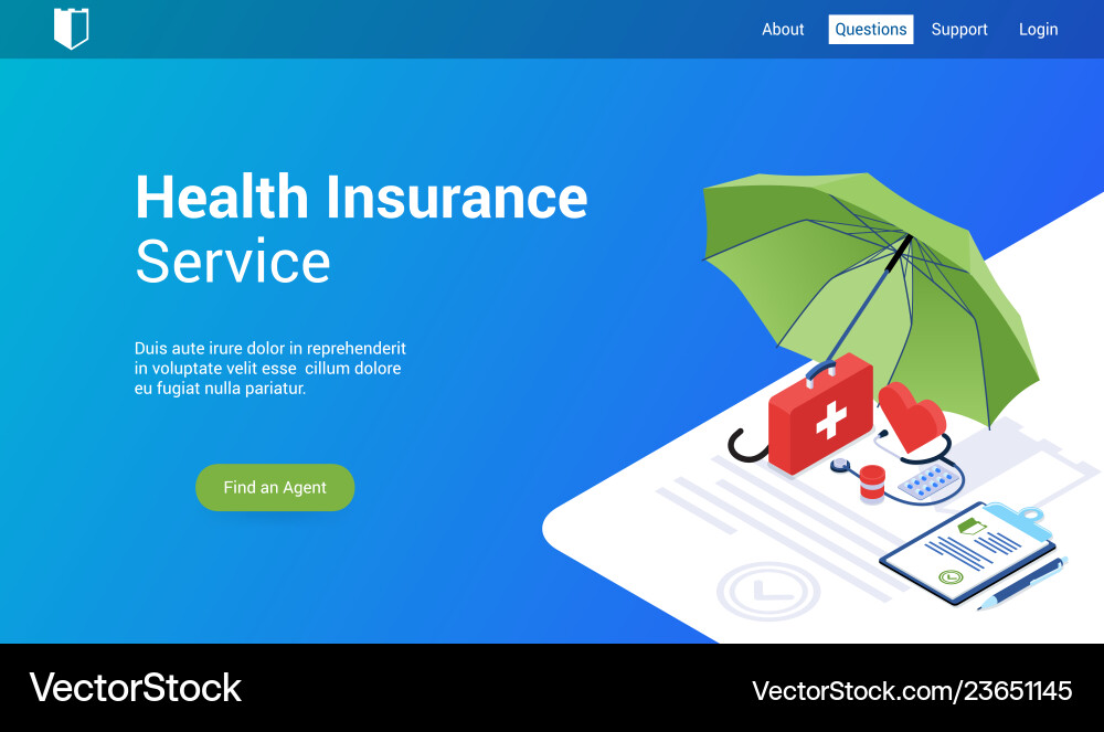 Health insurance 3d template Royalty Free Vector Image