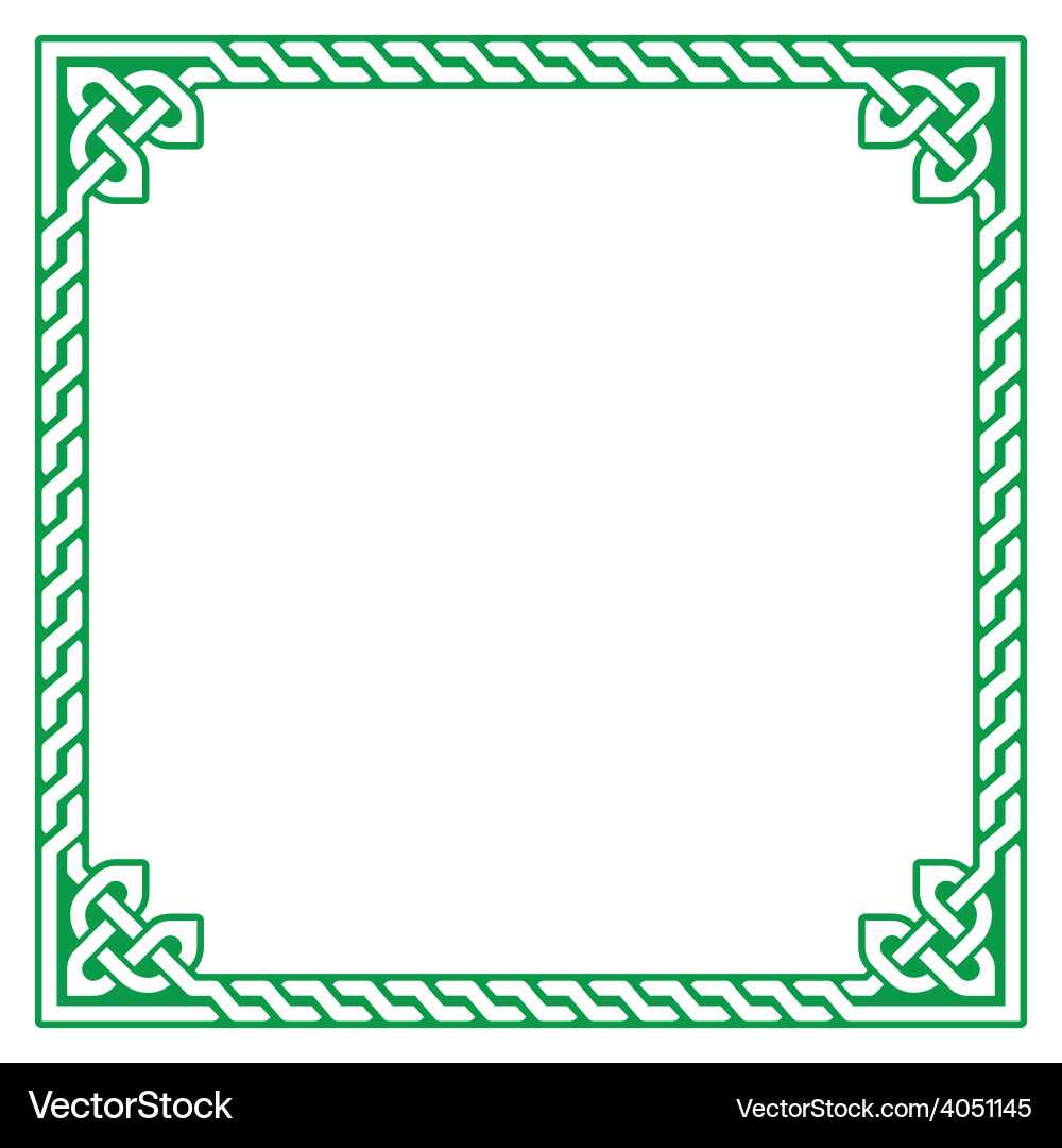 Keltische grüne Rahmen Rand Muster Lizenzfreier Vektor