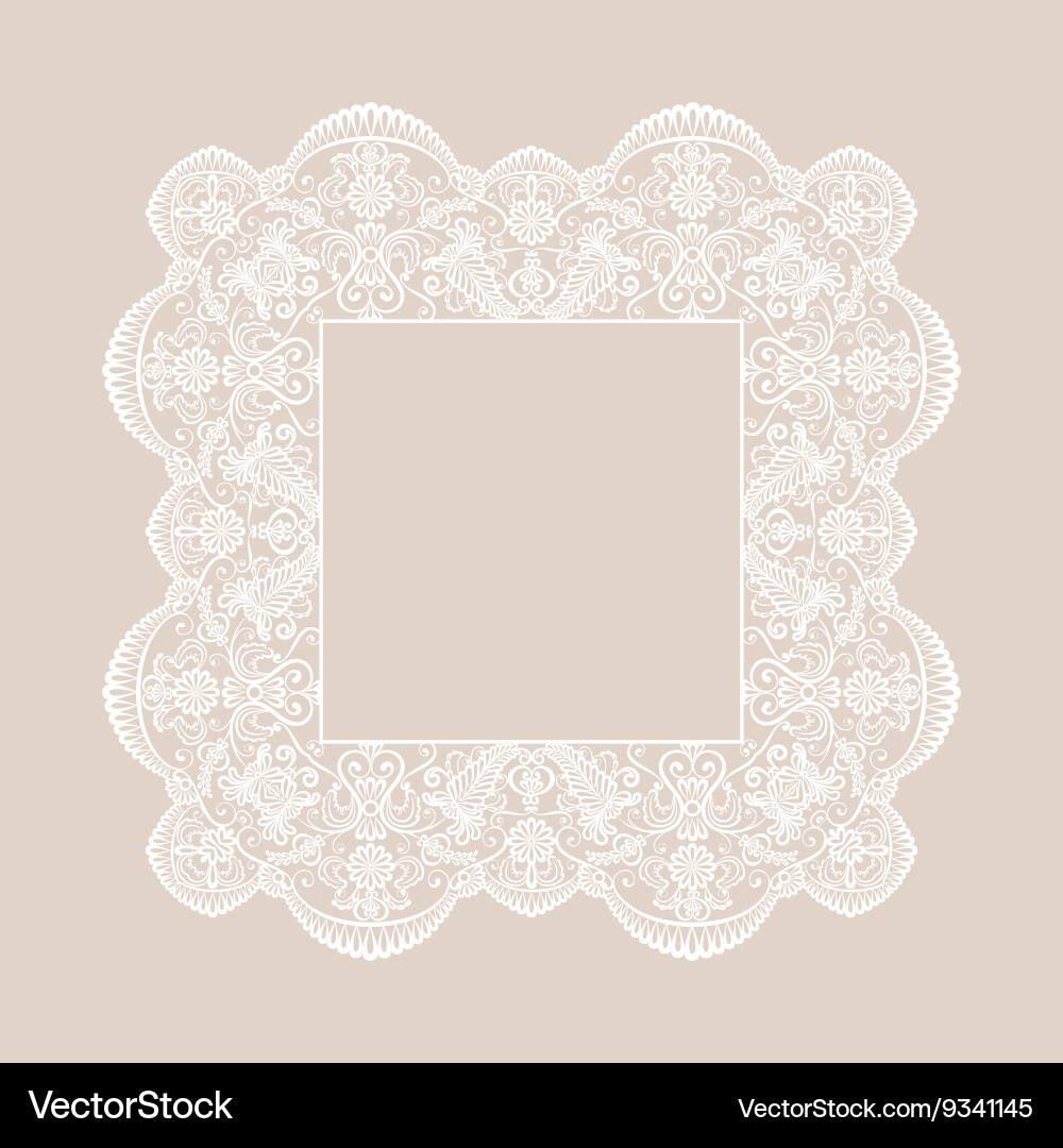 Lace square frame Royalty Free Vector Image - VectorStock