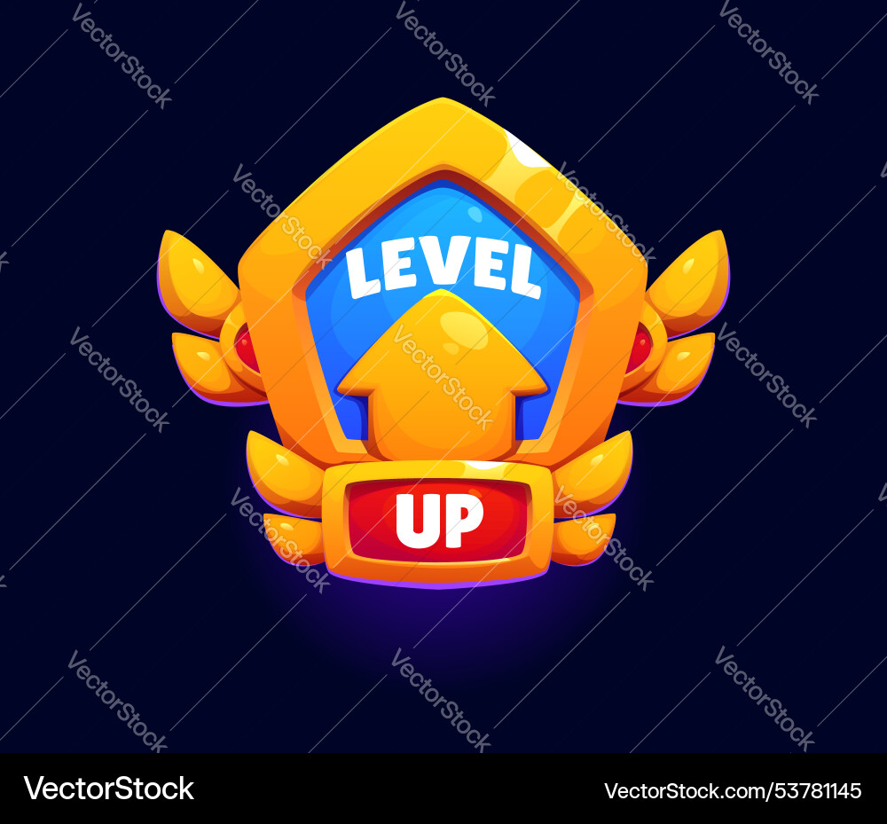 Level up game reward rate icon with upward arrow Vector Image