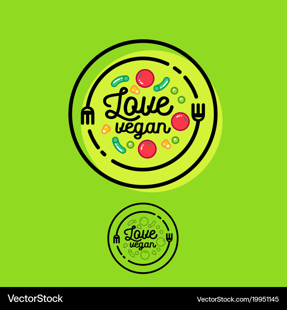 Logo breakfast cafe snack emblem fork spoon Vector Image